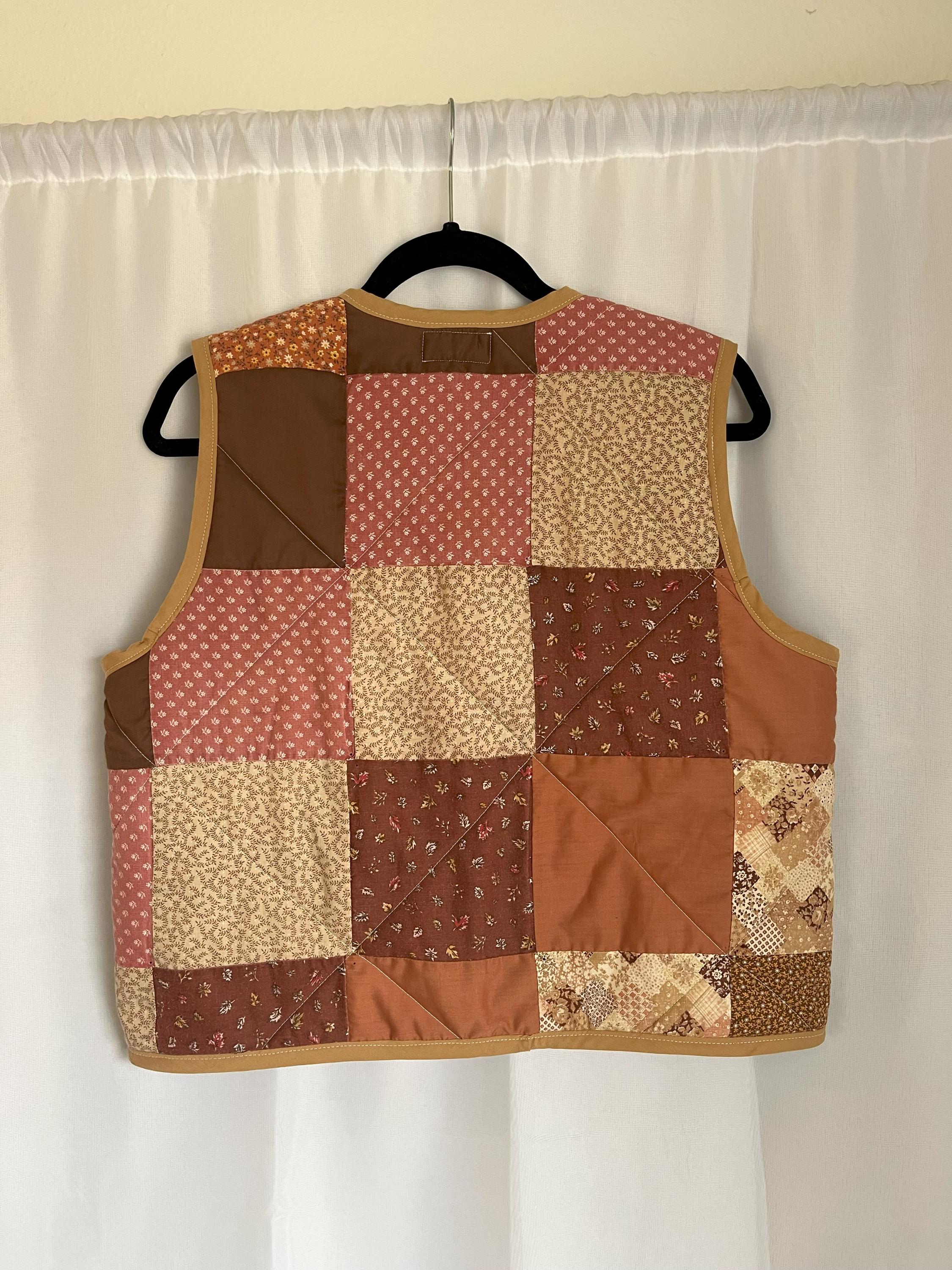Patchwork Quilted Vest Upcycled and Reworked From Cotton Quilt ...