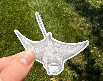 Clear Ray Sticker, Manta Ray Sticker, Transparent Decal, Laptop Decal ...