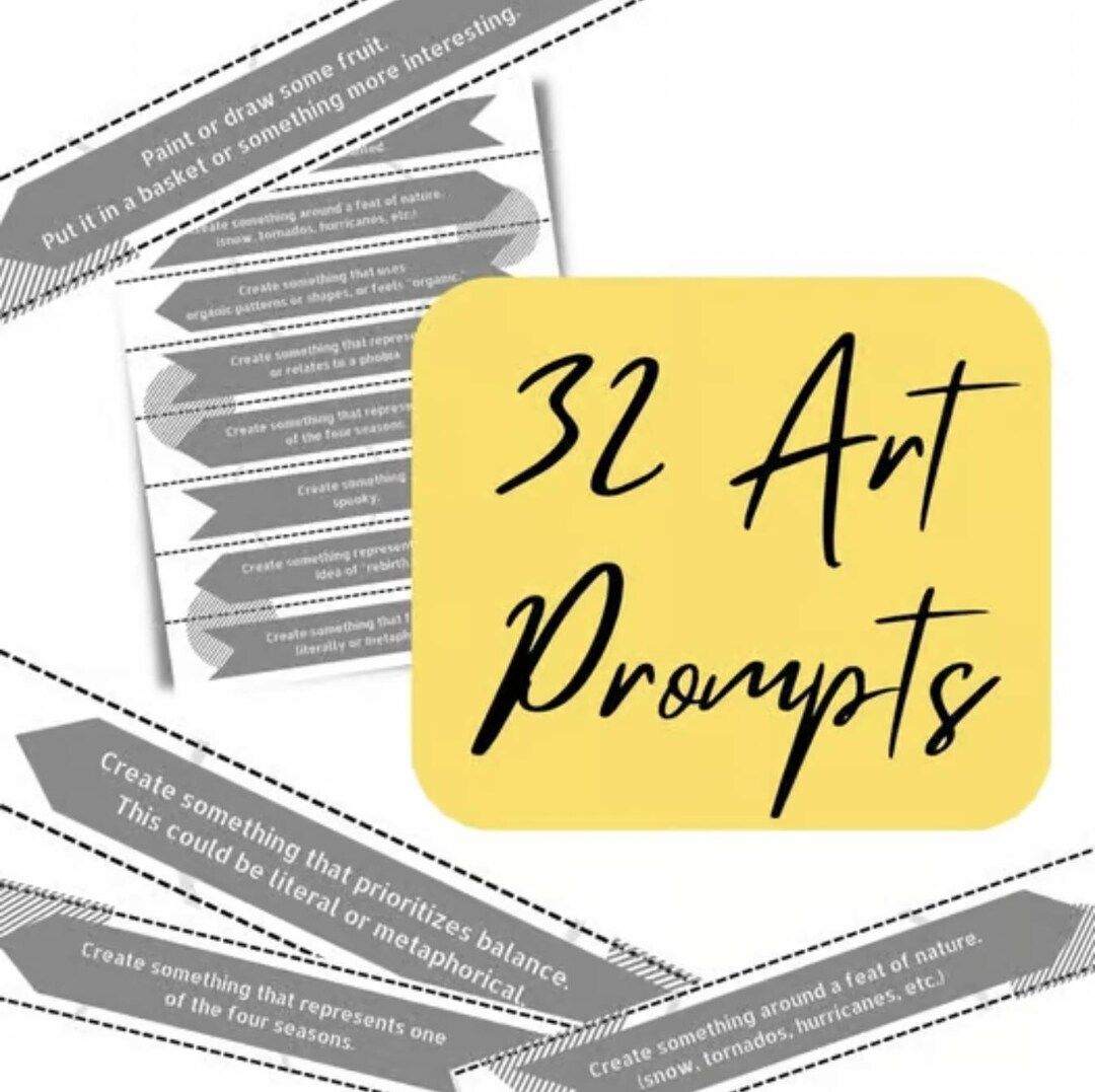 32 Printable Art Prompt Cards for Middle and High School Art - Etsy