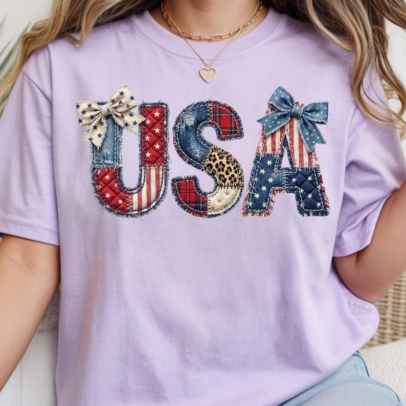 USA American Flag Shirt, FAUX Patchwork 4th of July Comfort Colors ...