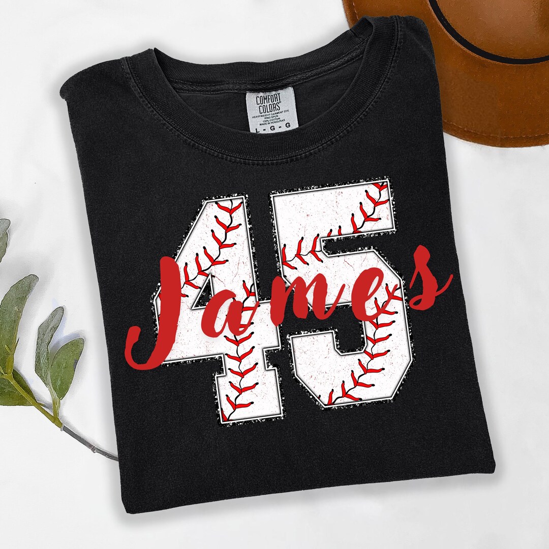 Custom Baseball Number Comfort Colors Tee, Personalized Baseball Gift ...