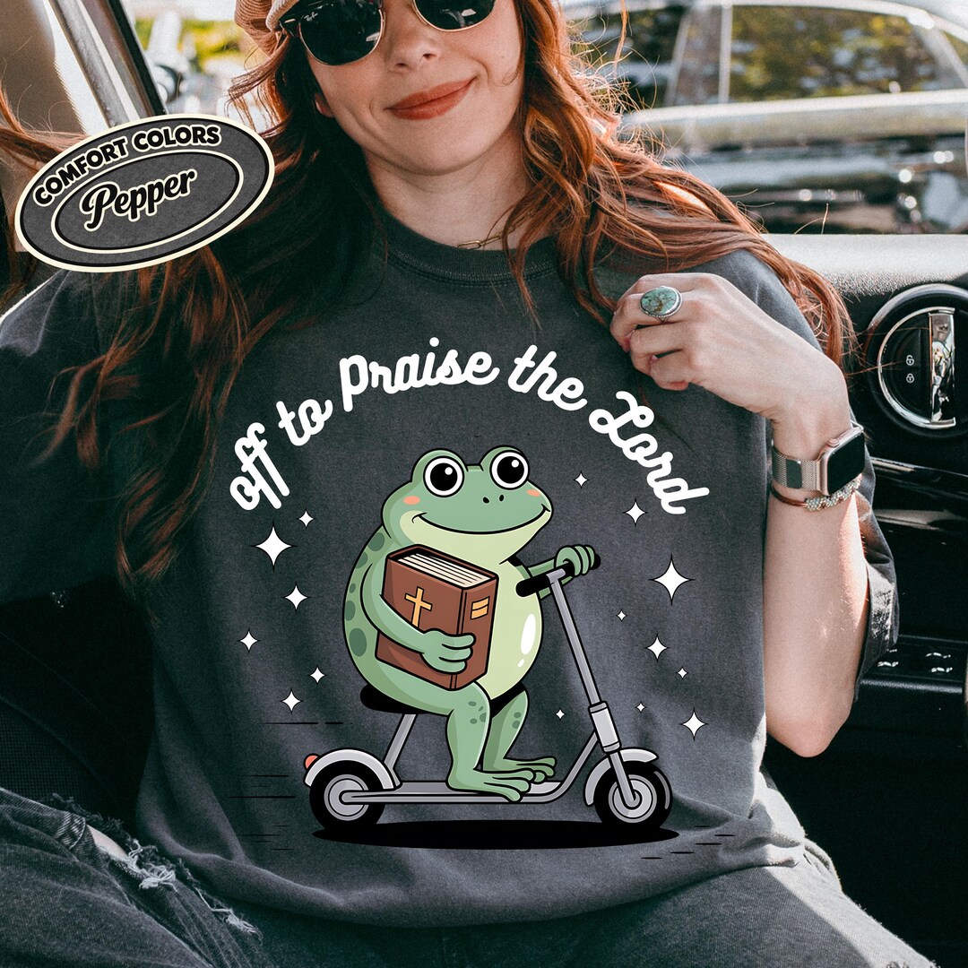 Christian Frog Shirt off to Praise the Lord Tee - Faith Shirt ...