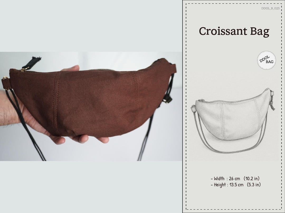 DIY Croissant Bag Sewing Pattern (full Video Tutorial on Youtube ...