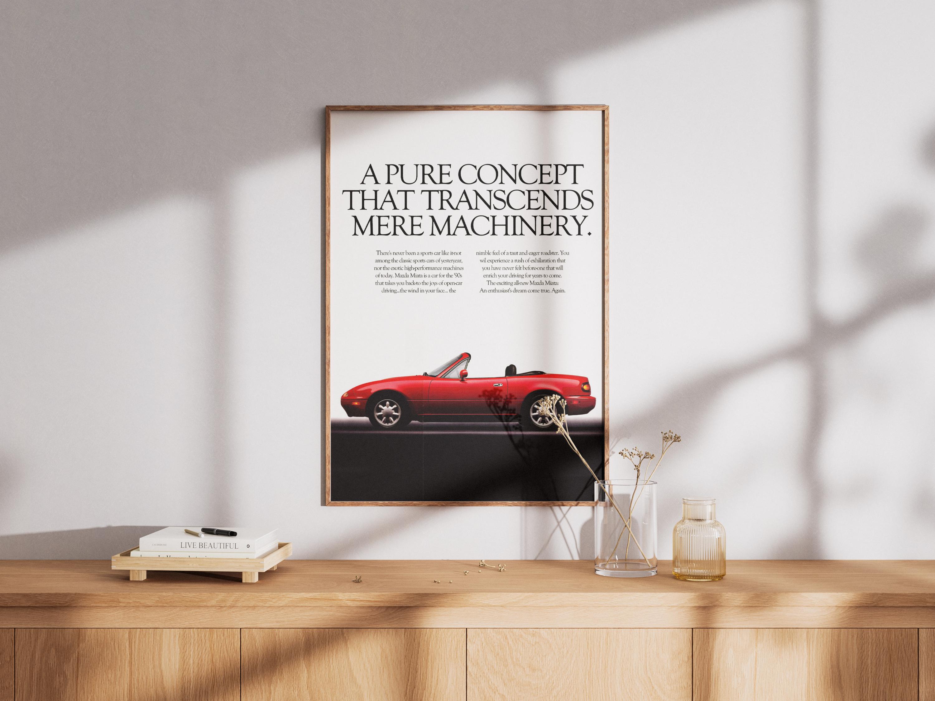 Vintage Mazda Miata Mx5 Poster Car Print, Art, Birthday, Wall Print ...