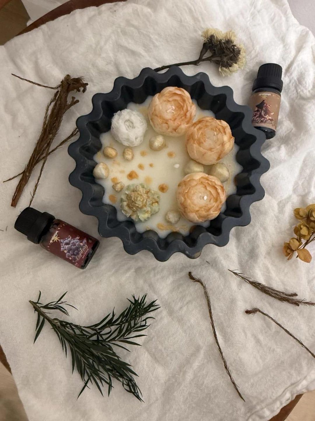 Botanical Flower Candle – Handmade Soy Wax Candle – Floral Candle ...