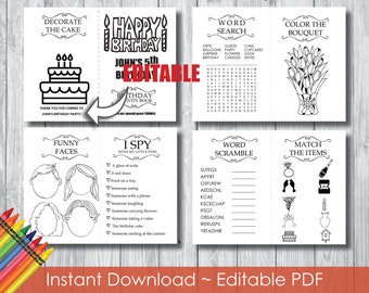 Birthday Activity Book - Etsy