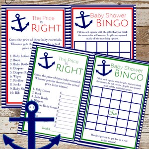 Nautical Bingo Baby Shower Instant Download Baby Bingo & the - Etsy