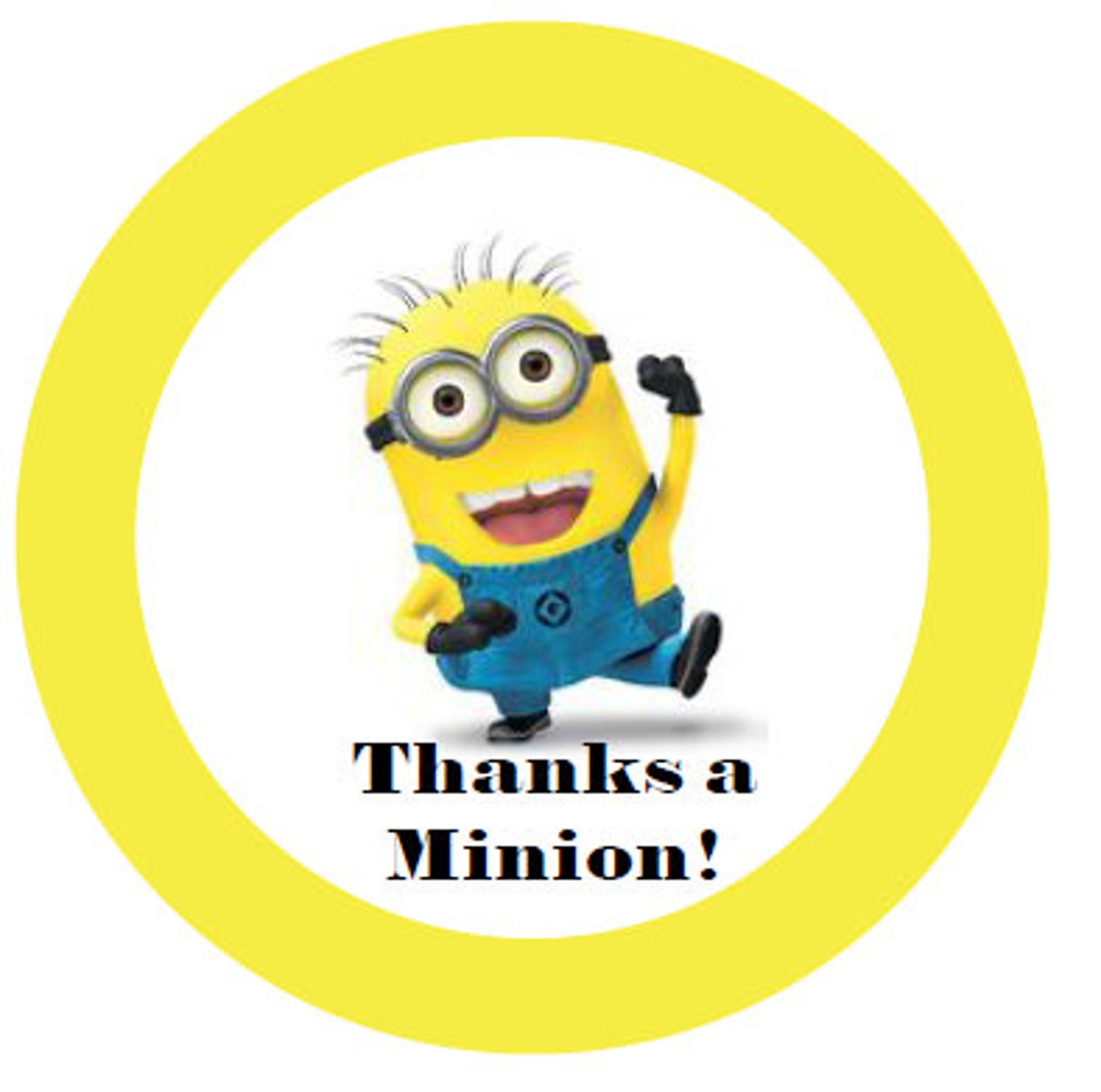 Minions Instant Download Thanks a Minion 2 Round Thank - Etsy UK