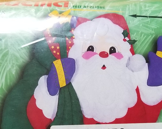 New NIP Dimensions Long Legs Santa Claus Chris Noel Kris Kringle Felt ...