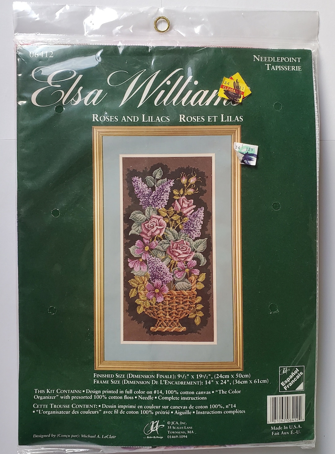 Vintage New NIP Elsa Williams Roses and Lilacs Needlepoint Kit 06412 ...