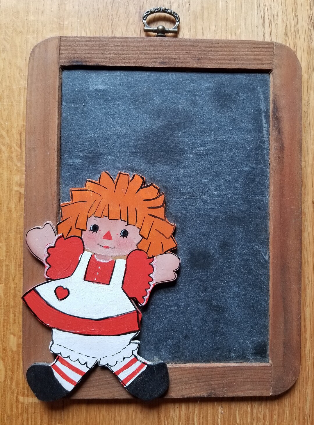 Vintage VGC Raggedy Ann Hand Painted Wooden Frame Mini Slate Chalk ...