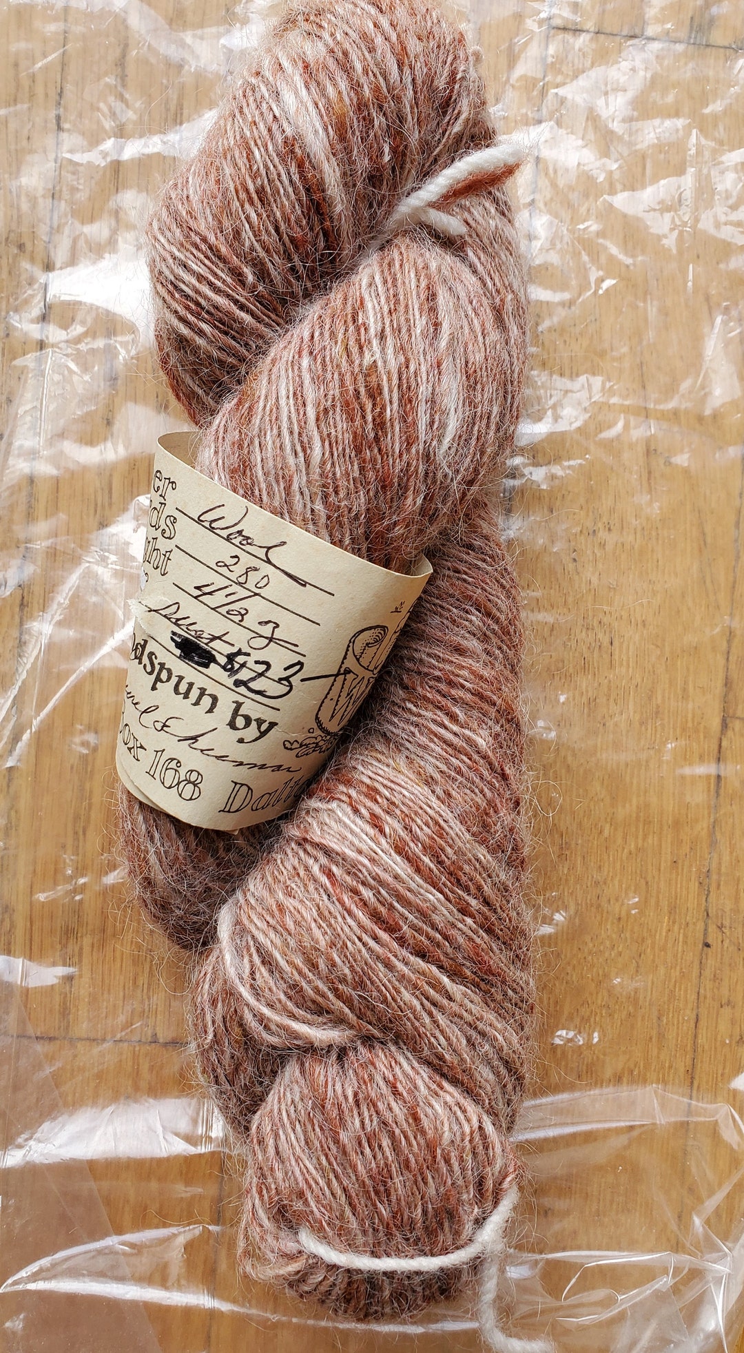 Vintage New Woolsworth Ltd Handspun Hand Spun Wool Marled Reddish Brown ...