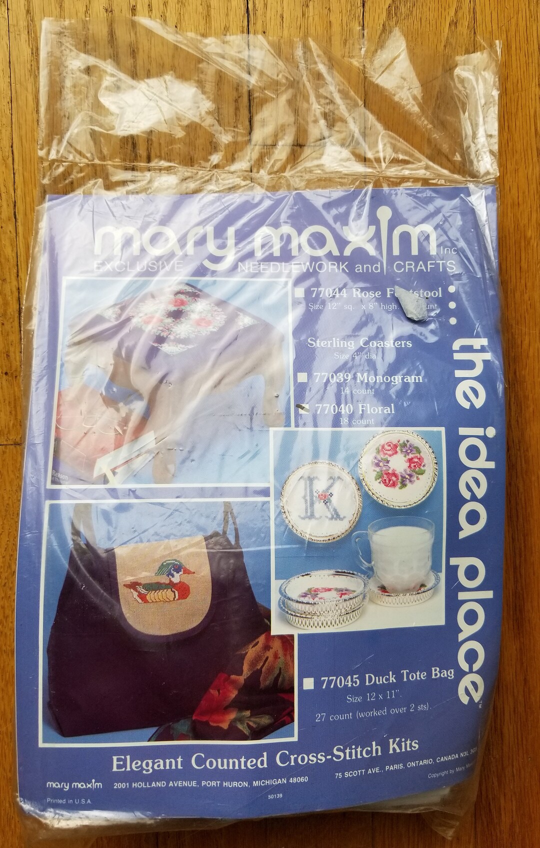 Vintage New NIP Mary Maxim Needlework Floral Basket Sterling Silver ...