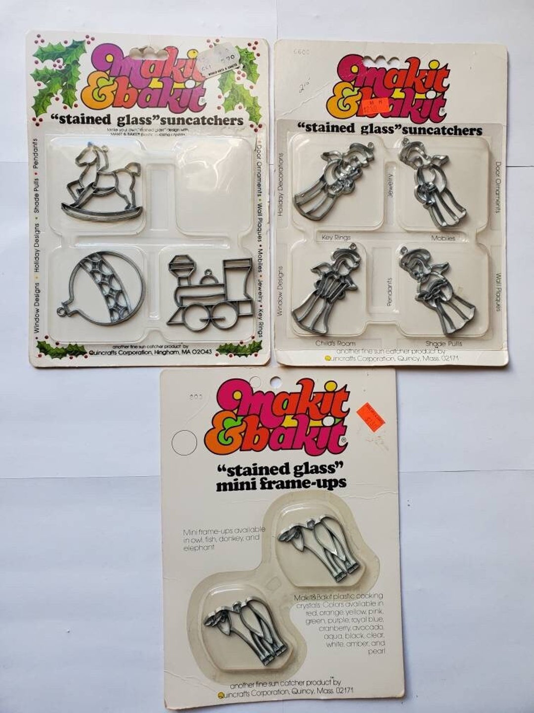 Vintage New NIP Makit & Bakit EZE Silver Form Stained Glass Christmas ...