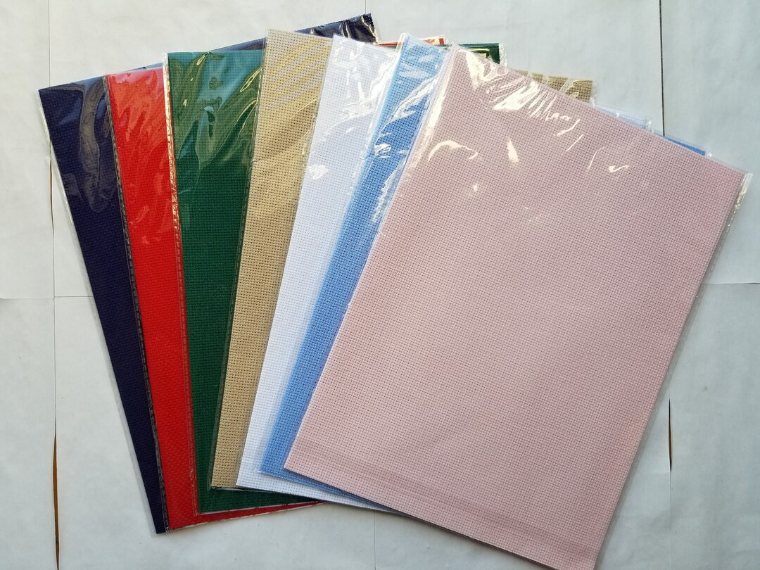 New 14-count Cotton Aida Cross Stitch Fabric Rainbow Colors Christmas ...