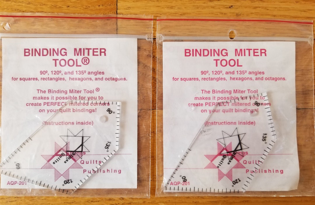 New Animas Quilts Binding Miter Tool® 90 120 135 Degree Angles Squares Rectangles Hexagon ...