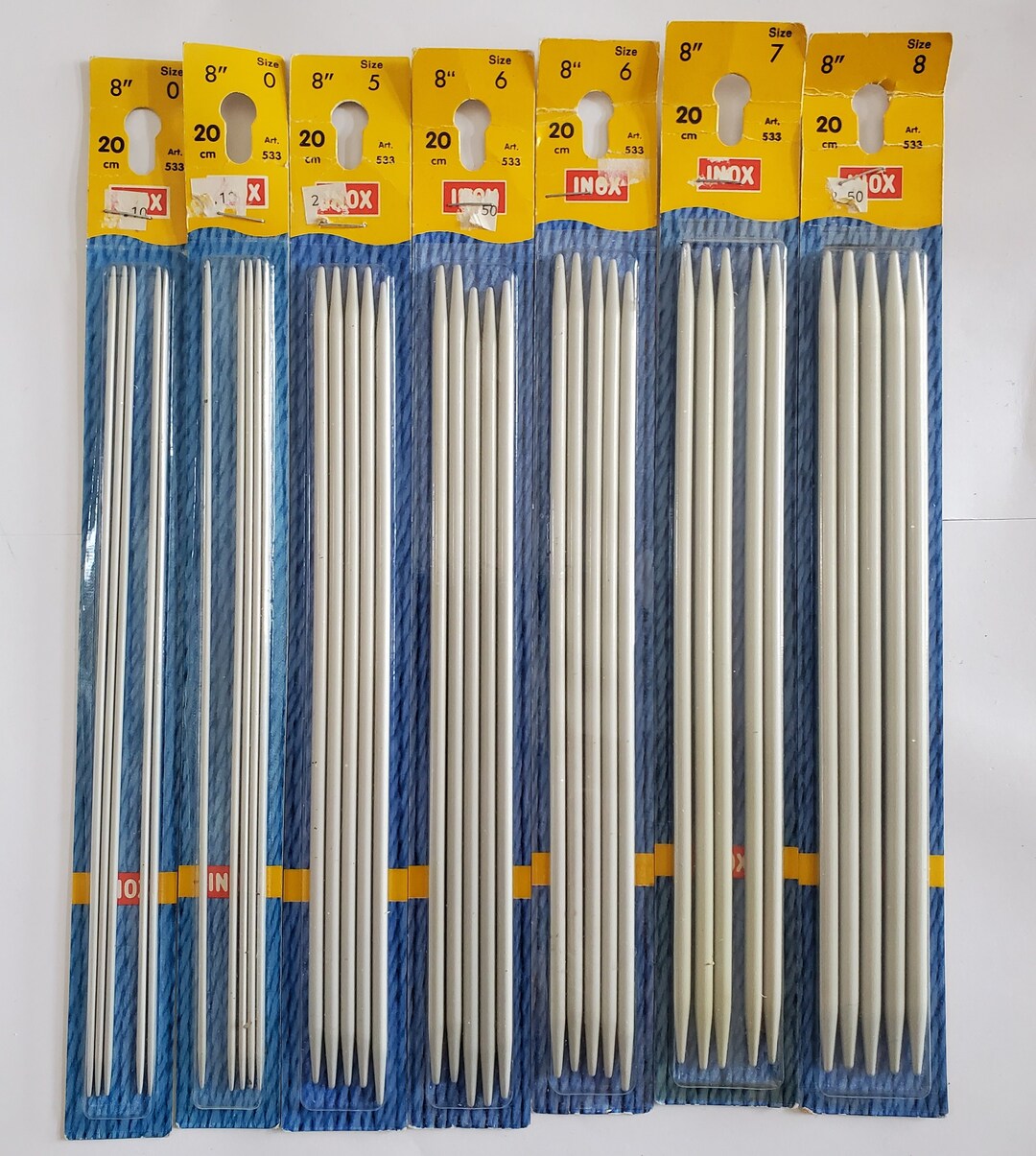 Vintage New NIP Inox Germany Double Pointed Knitting Needles DPN Set-of ...