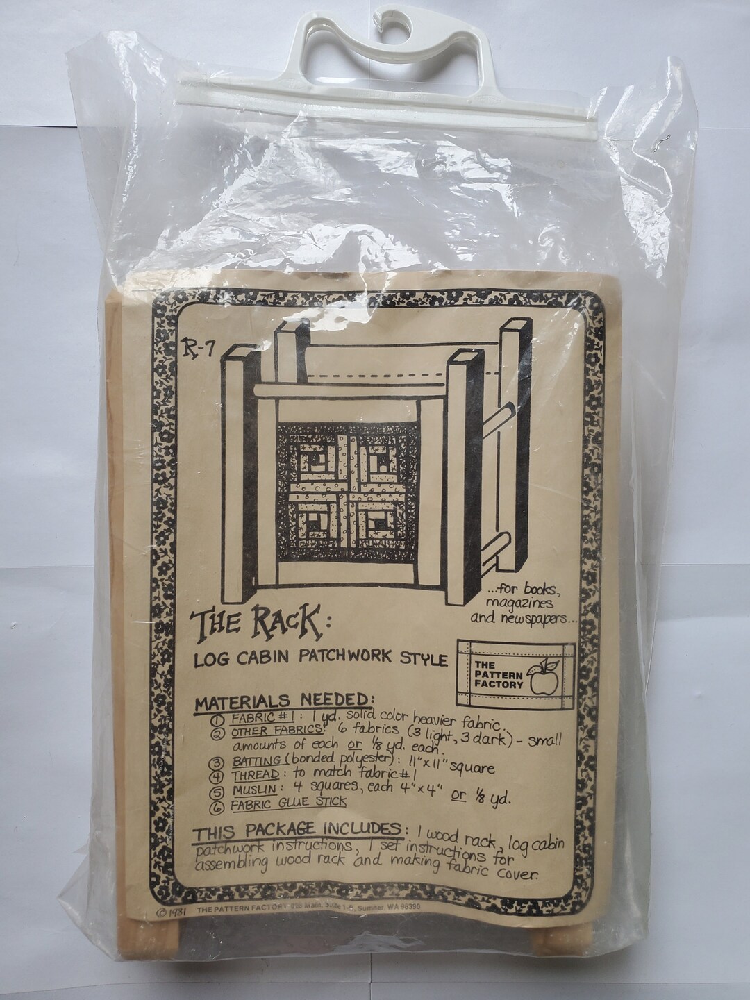 Vintage New NIP the Pattern Factory Wood Magazine Book Rack Quilt Log ...