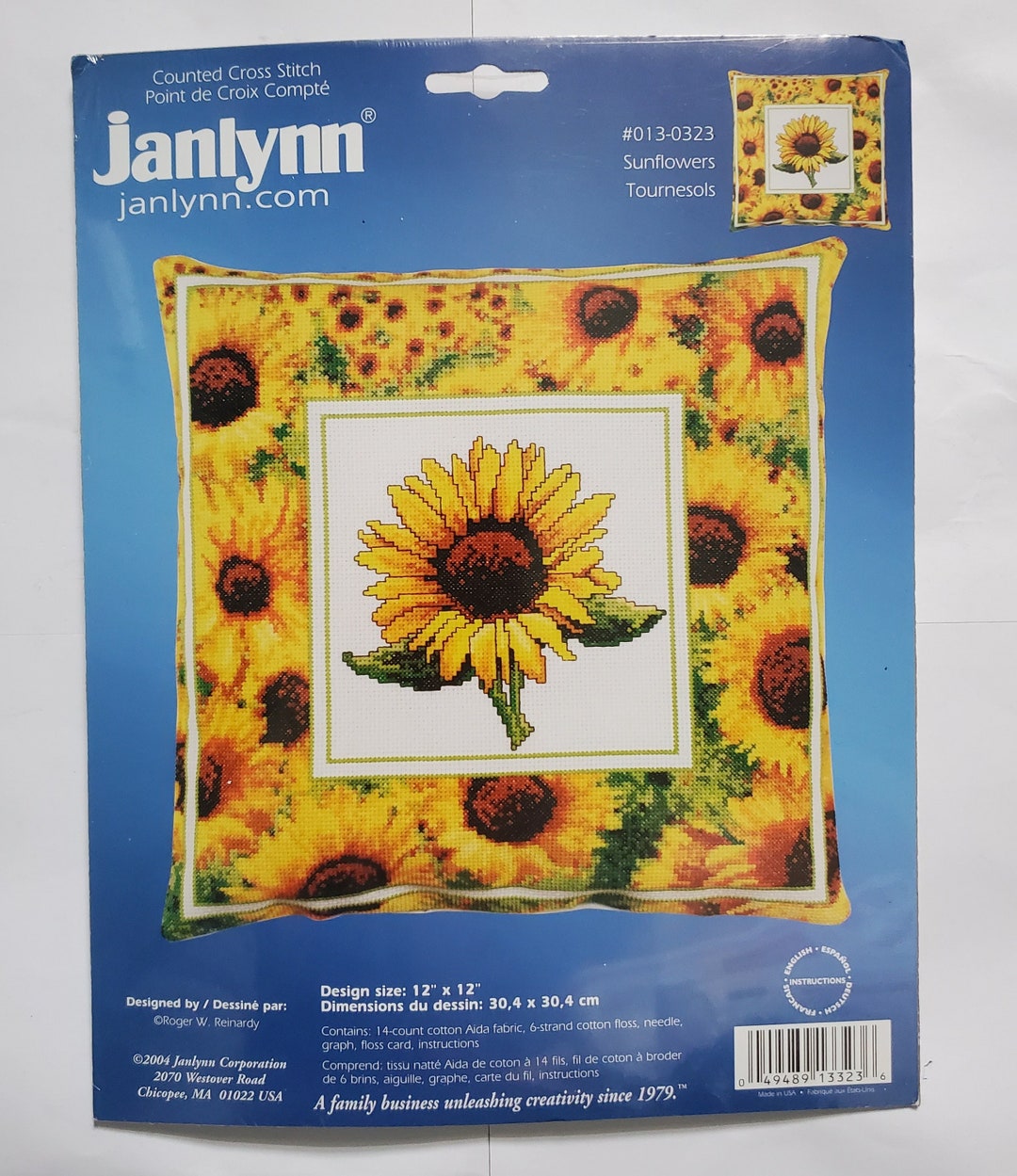 Vintage New NIP Janlynn Sunflowers Cross Stitch Kit 013-0323 Roger ...