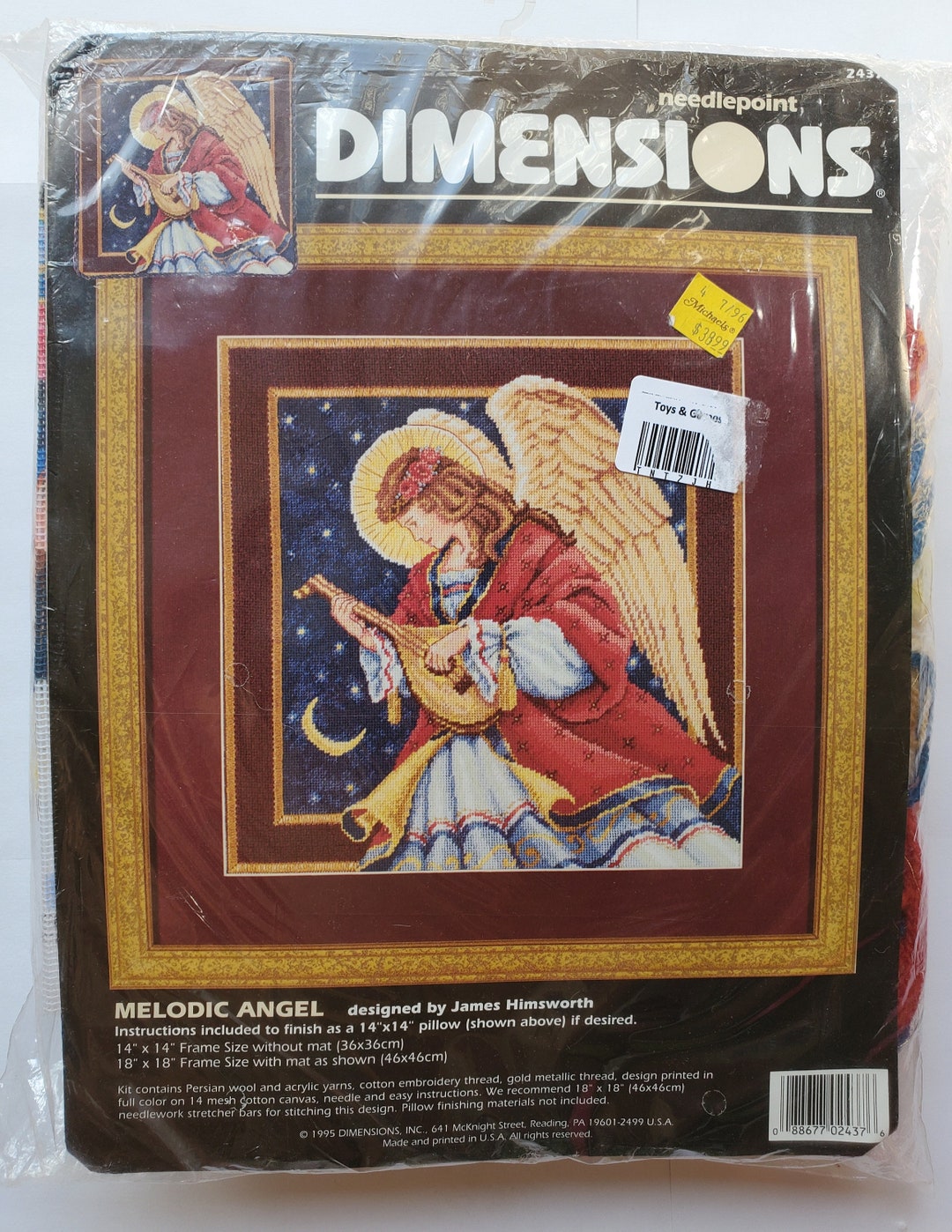 Vintage New NIP Dimensions Melodic Angel Needlepoint Kit 2437 James ...