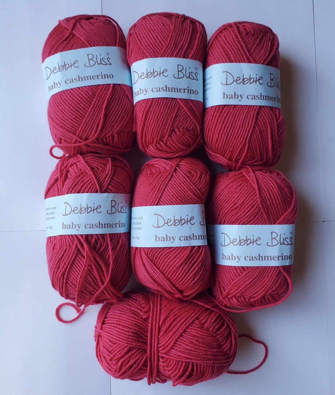 New Debbie Bliss Baby Cashmerino Cashmere Merino Wool 6-skein Lot Pinky ...