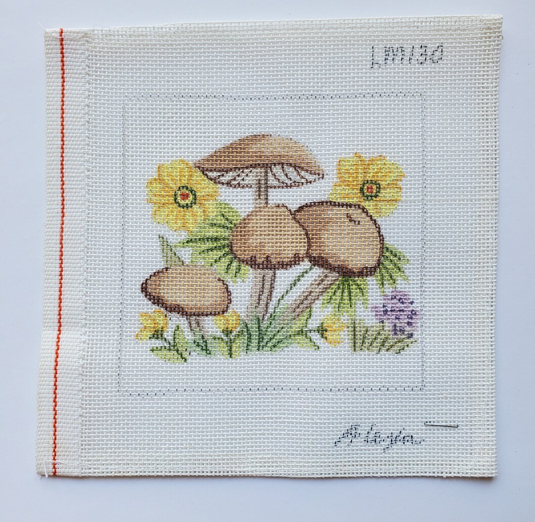 Vintage New Alexa Needlepoint Canvas LM130 Mushrooms Chanterelles ...