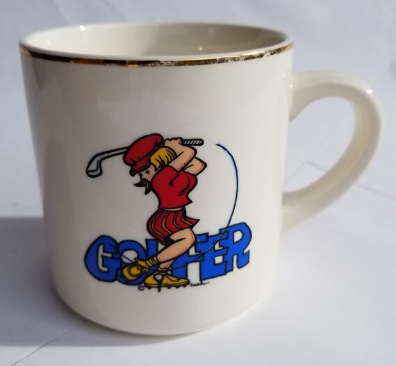 Vintage EUC Cartoon Buxom Female Lady Woman Golfer Ceramic - Etsy
