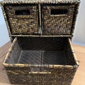 Boho Storage - Vintage 80s/90s - Rattan Organizer - 3 Drawers - Etsy