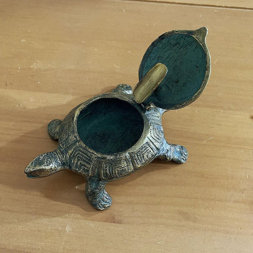 Brass Turtle Box With Hinged Shell - Vintage Trinket Keepsake Box - Etsy