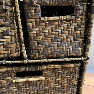 Boho Storage - Vintage 80s/90s - Rattan Organizer - 3 Drawers - Etsy