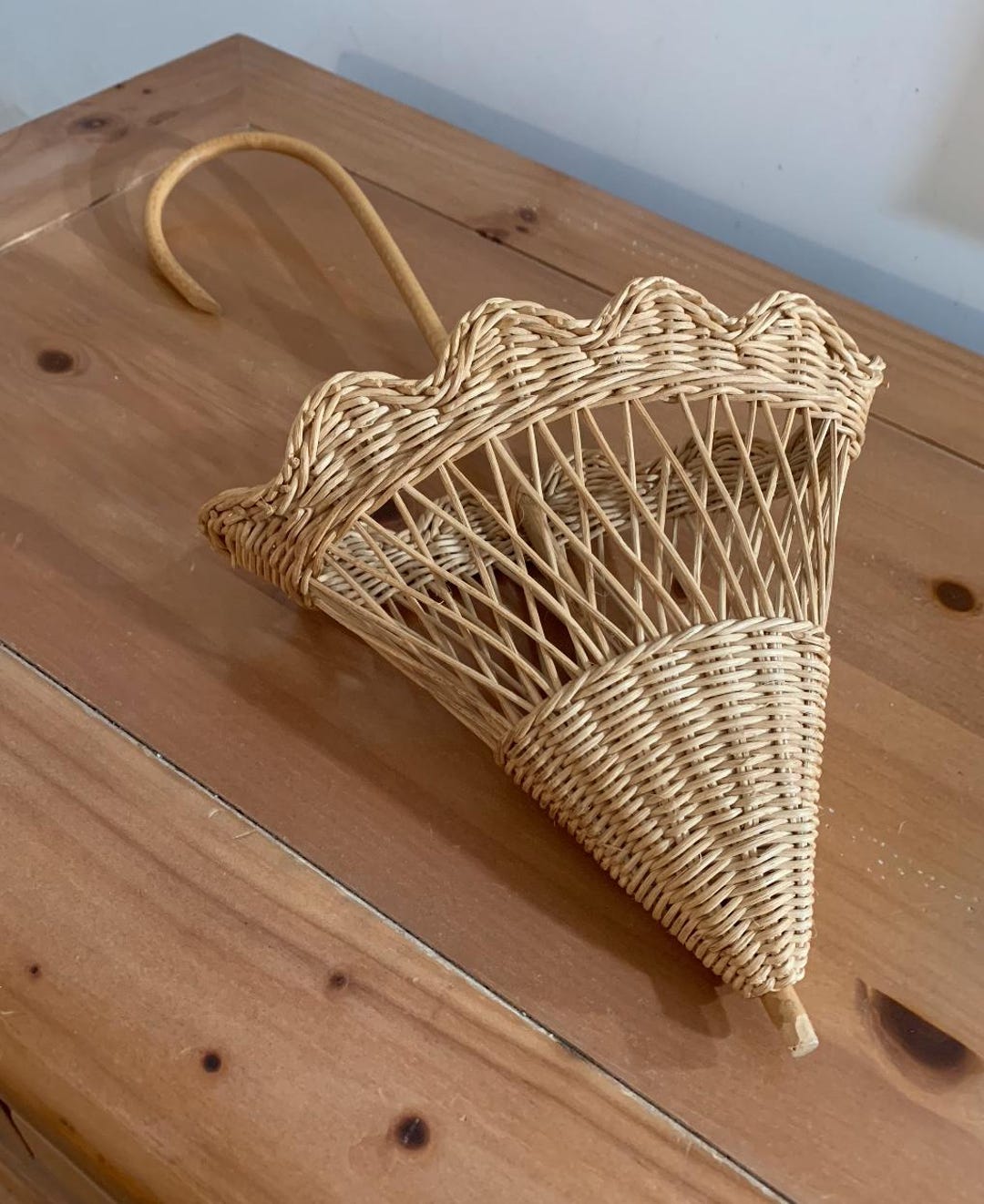 Wicker Umbrella Basket, Natural, Vintage, Charming, Unique, Ready to ...