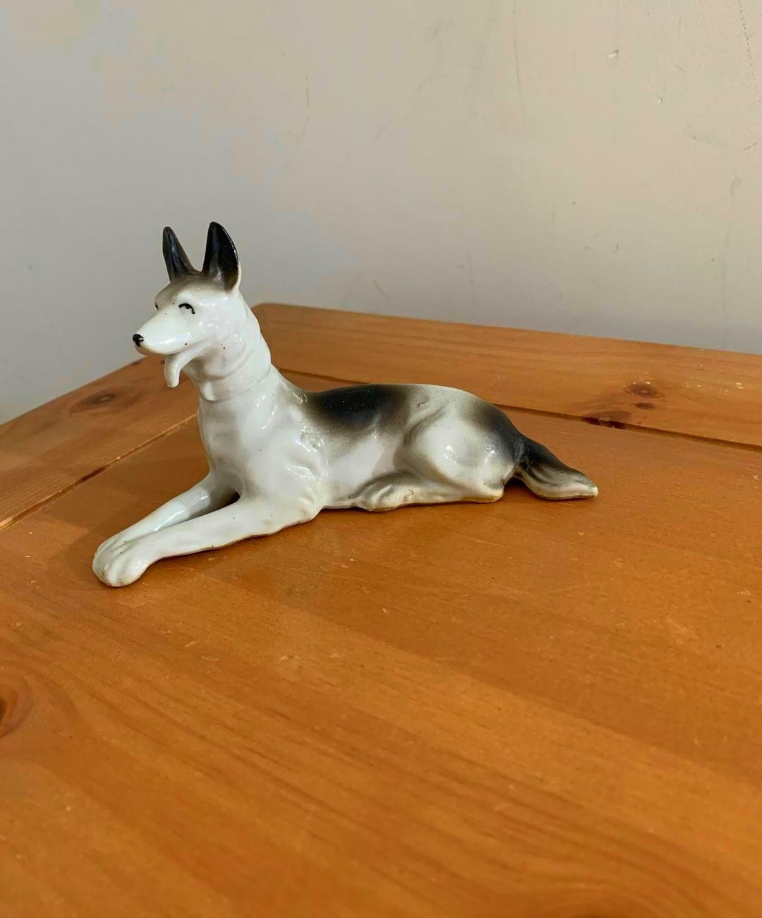 German Shepherd - Vintage Ceramic Dog Figurine - Made in Japan, Mid ...