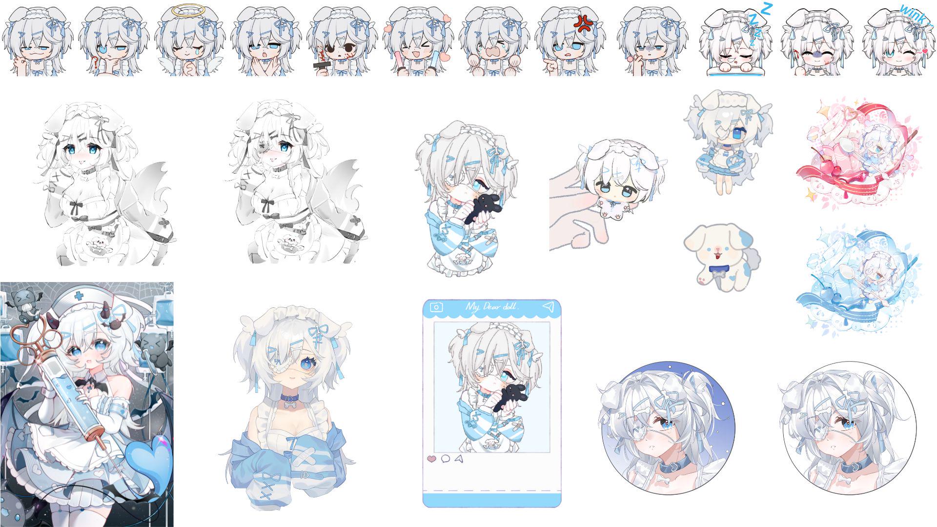 LIVE 2D Model Blue Puppy Girl Vtuber Model for Sell [premade Vtuber ...