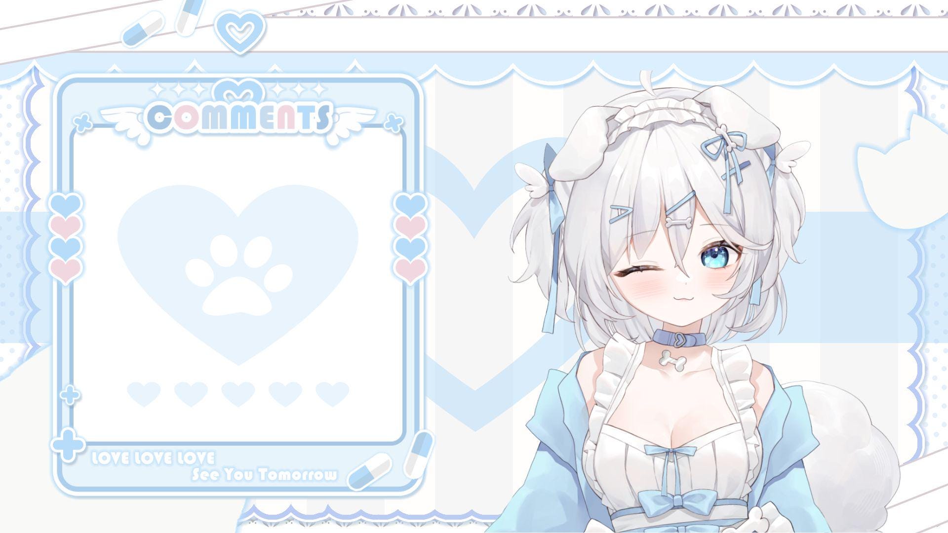 LIVE 2D Model Blue Puppy Girl Vtuber Model for Sell [premade Vtuber ...