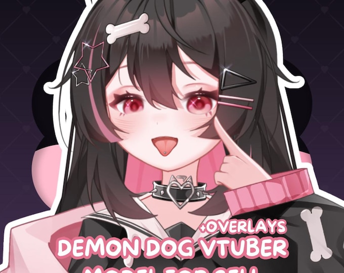 LIVE 2D Model Blue Puppy Girl Vtuber Model for Sell [premade Vtuber ...