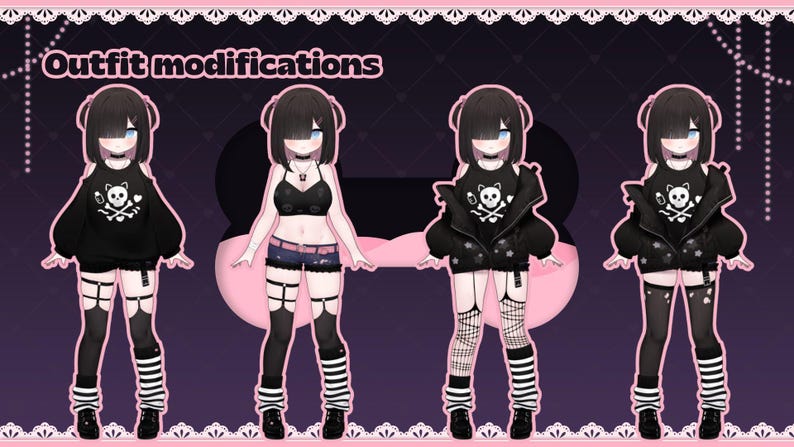 LIVE 2D Model Menhera/yandere Girl Vtuber Model for Sell [premade ...