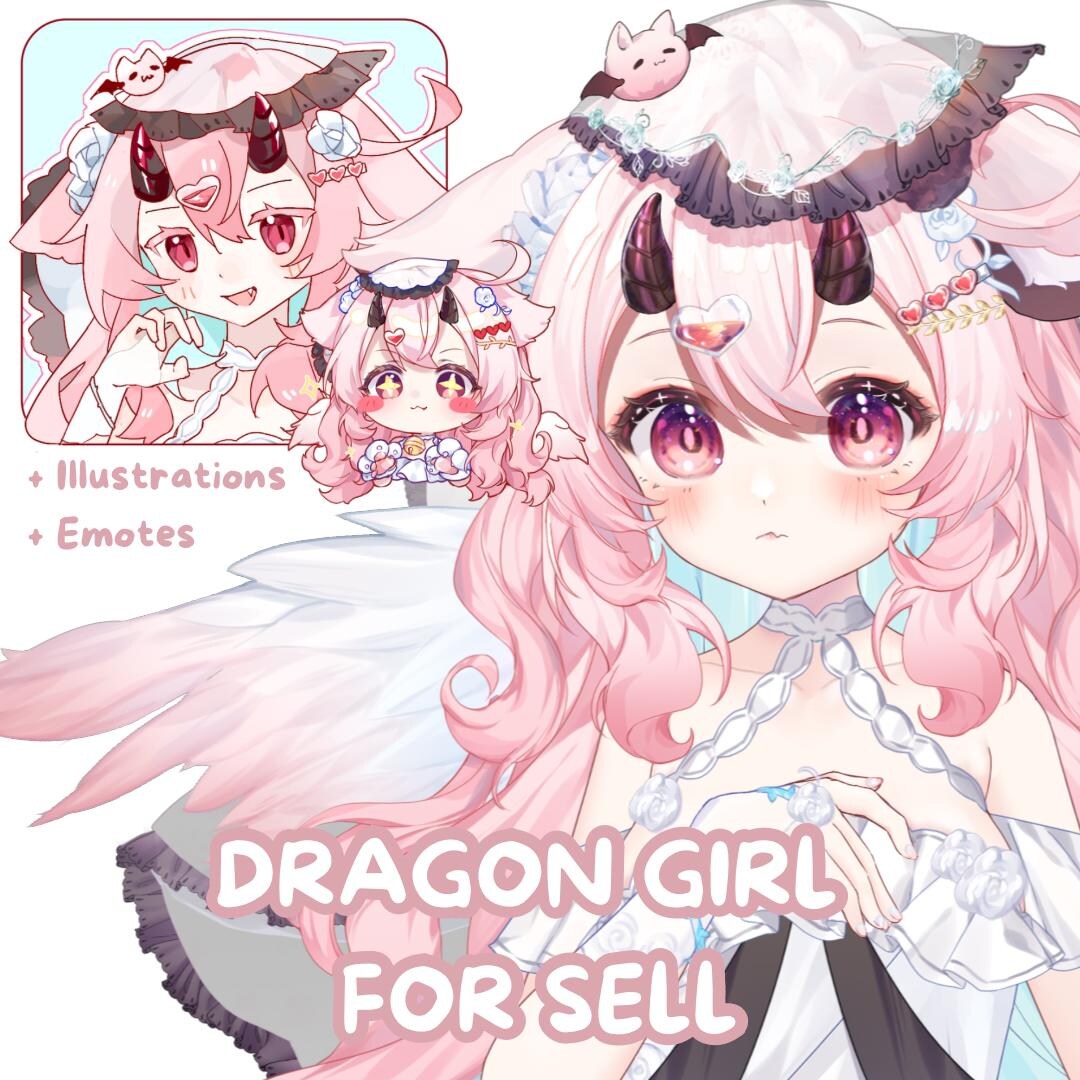 LIVE 2D Model Dragon Girl Vtuber Model for Sell [premade Vtuber Model ...