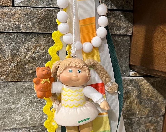 CABBAGE PATCH KIDS 2 -handmade Charm. -book Spine. Dangle. Tassel. Keychain. Junk Journal -retro ...