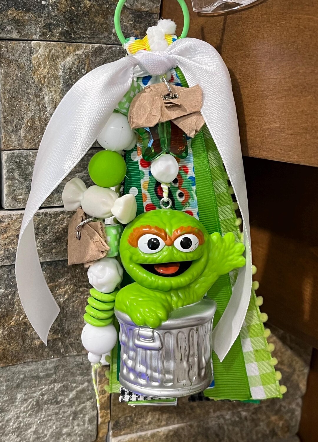 OSCAR the GROUCH -sesame Street -handmade Bag Charm Accessory - Etsy