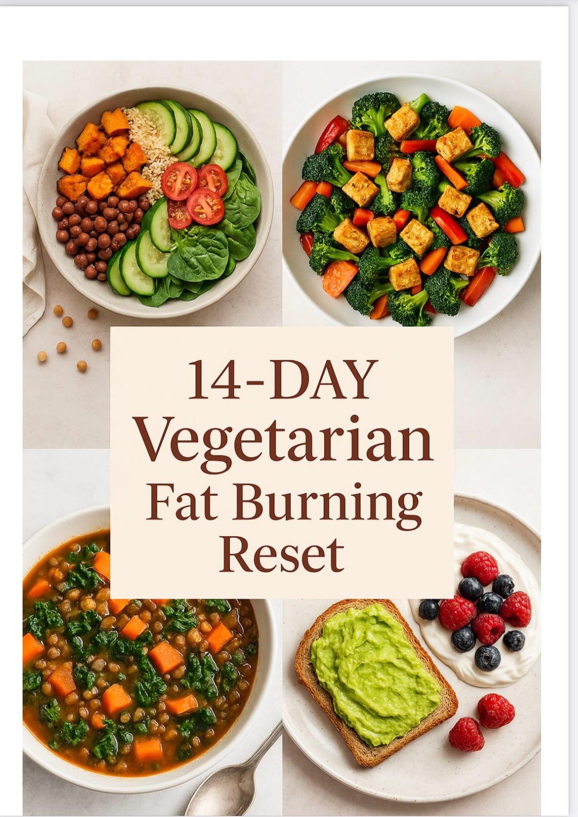 Printable Vegetarian Meal Plan for Women 40+ Plant Based Weight Loss ...