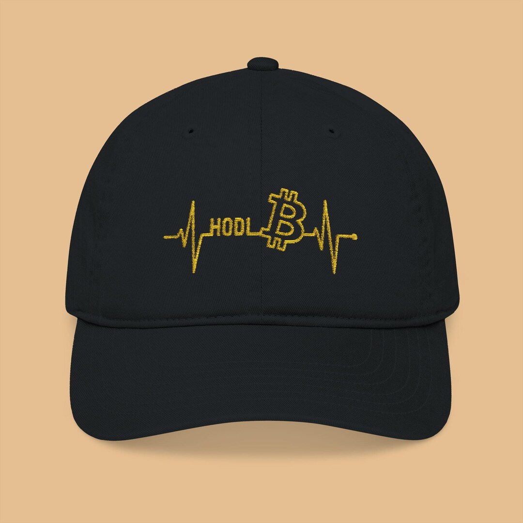 Bitcoin Hodl Heart Bit Design, Embroidered Organic Baseball Cap, Crypto ...