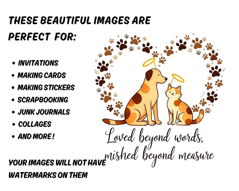 Angel Pet Clipart Bundle for Pet Loss • Dog Memorial Clipart, Cat ...