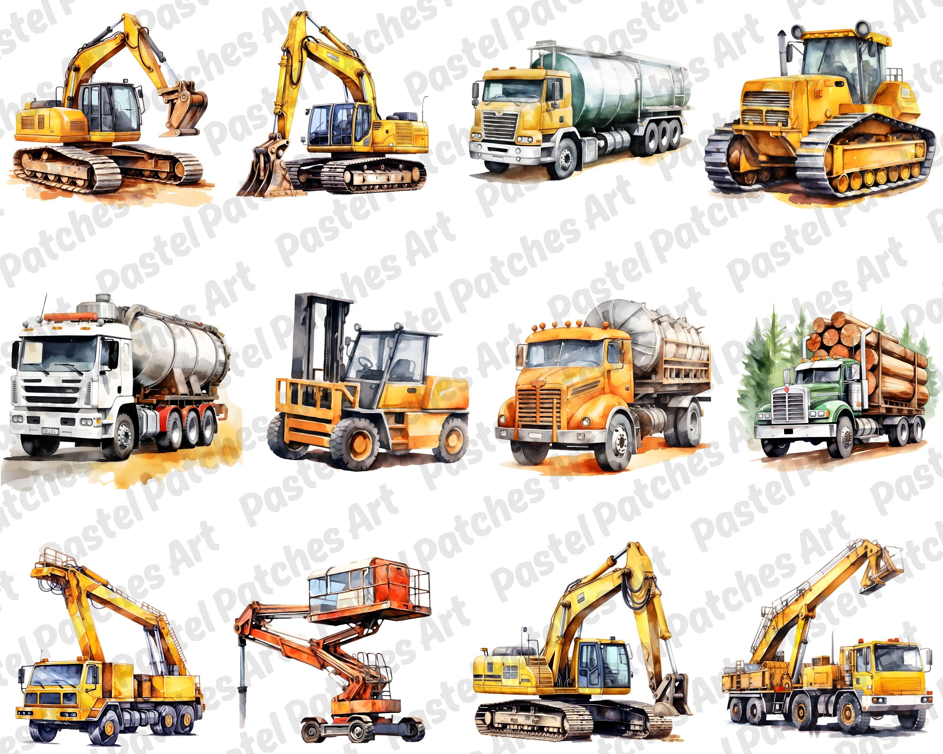 Construction Vehicles Clipart, Yellow Bulldozer Clipart, Dump Truck ...