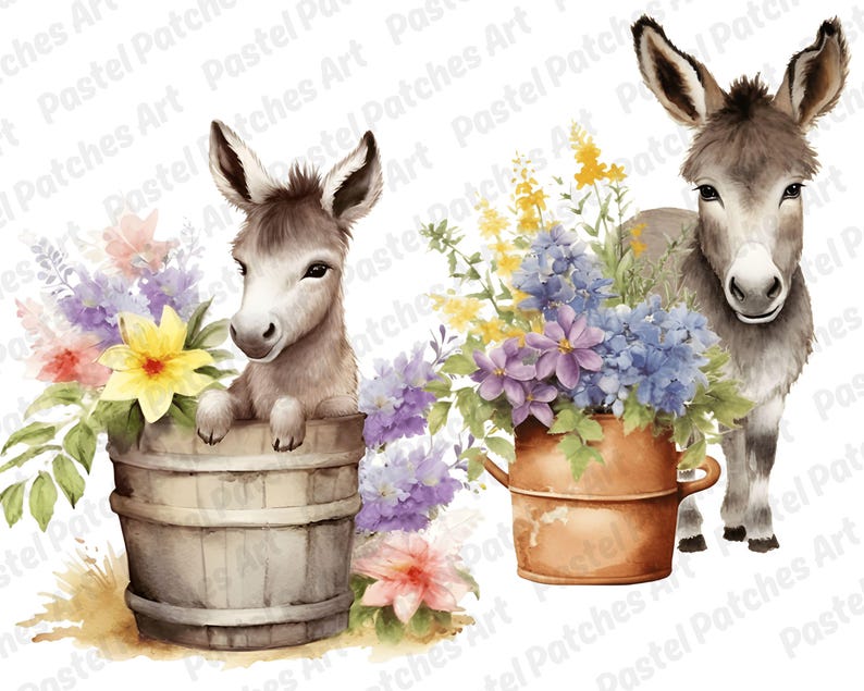 Donkey Clipart Collection | Cute & Funny Donkey Designs for Crafts ...