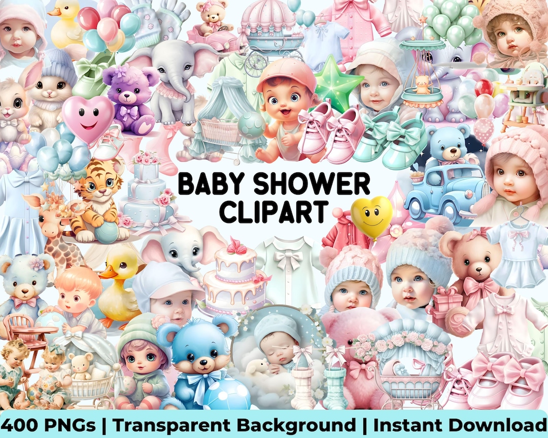 Baby Shower Clipart - 400+ Newborn Clipart, Cute Baby Graphics, Baby ...