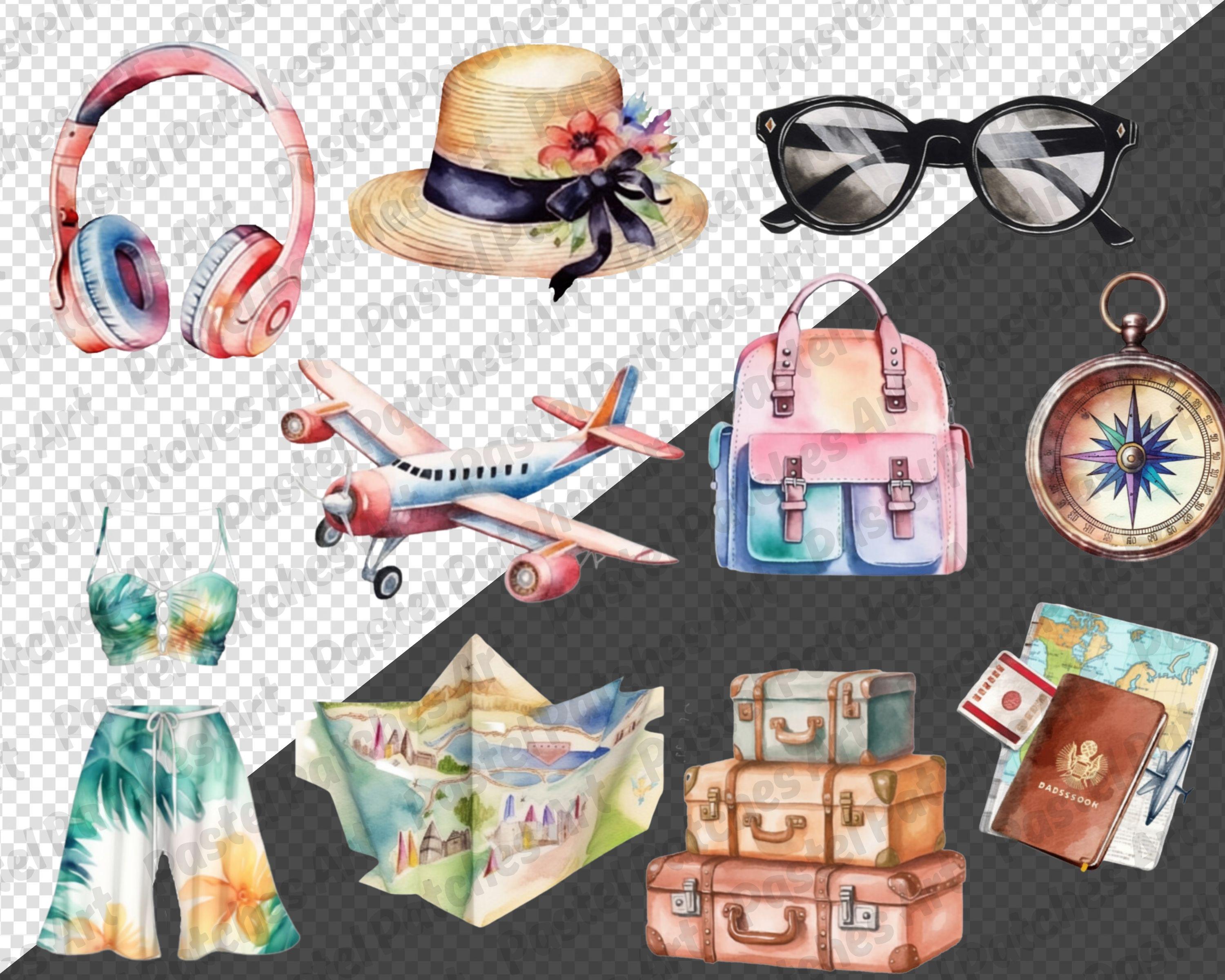 Travel Clipart, Watercolor Summer Vacation, Adventure Tourism PNG ...