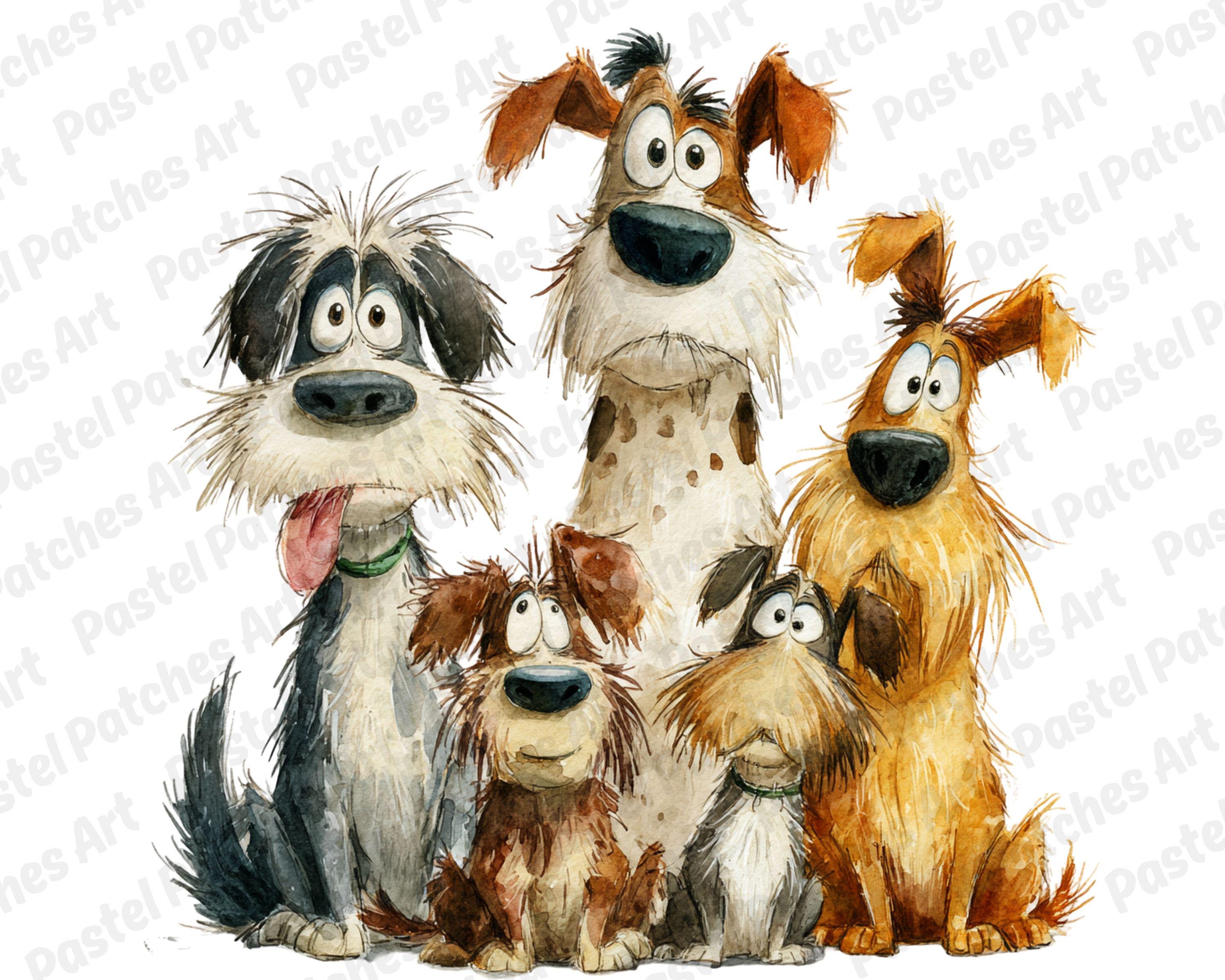 Quirky Dog Clipart Bundle • 15 Funny Quirky Dogs Pngs • Puppy Clipart ...