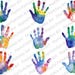 Watercolor Handprint Clipart, Painted Hand Prints, Kids Handprints PNG ...