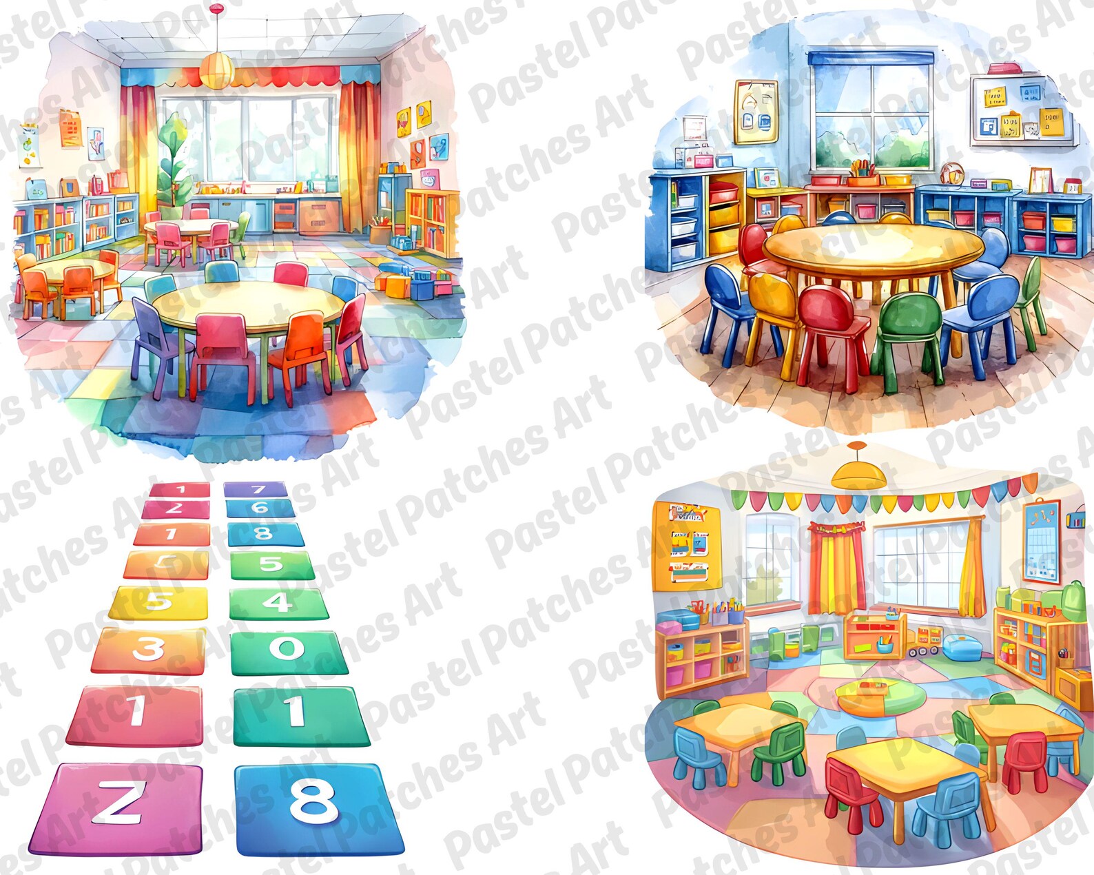 Daycare Clipart, Happy Back to School Clipart Bundle, Teacher Kids ...