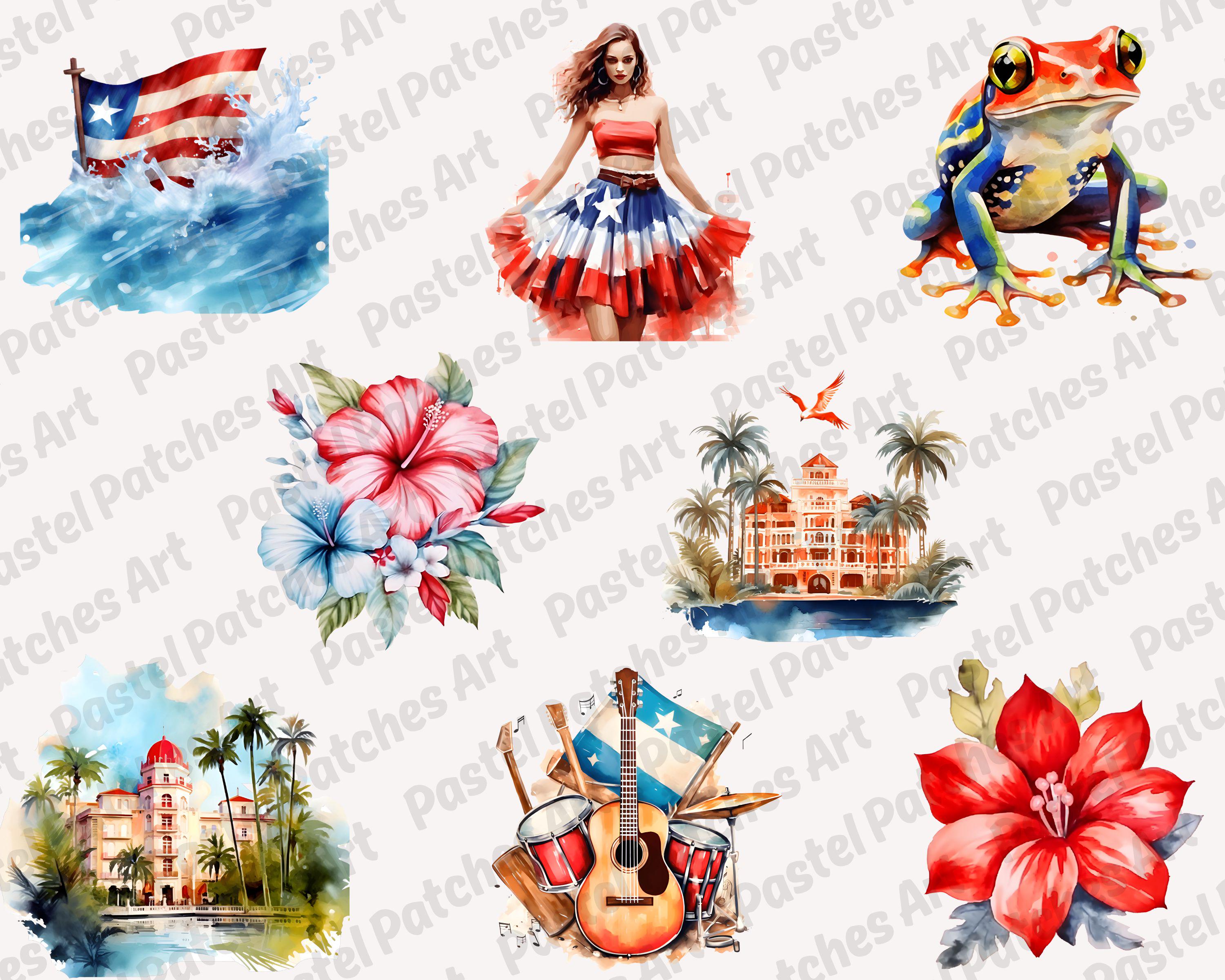 Puerto Rico Clipart - Puerto Rico Flag, Island Clipart, Summer Clipart ...